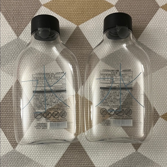Muji | Other | New Muji Clear Pet Plastic Bottles With Black Caps 35 Ml ...